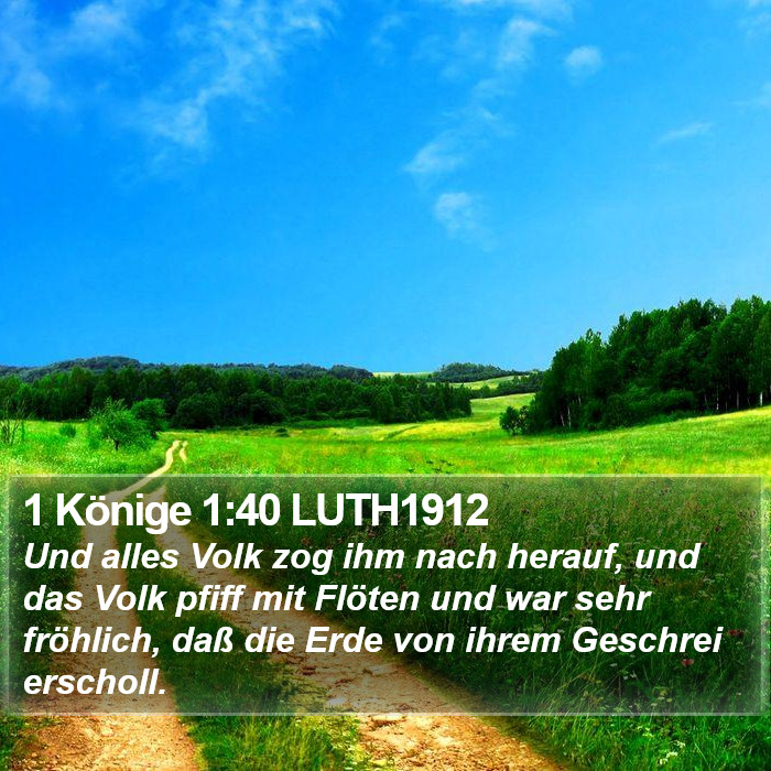 1 Könige 1:40 LUTH1912 - Und alles Volk zog ihm nach herauf, und das Volk
