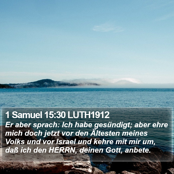 1 Samuel 15:30 LUTH1912 - Er aber sprach: Ich habe gesündigt; aber ehre