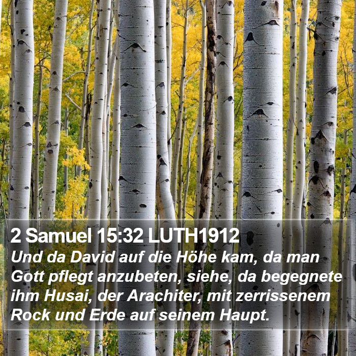 2 Samuel 15:32 LUTH1912 - Und da David auf die Höhe kam, da man Gott