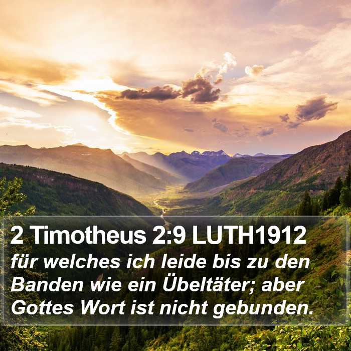 2 Timotheus 2:9 LUTH1912 - für welches ich leide bis zu den Banden wie ein