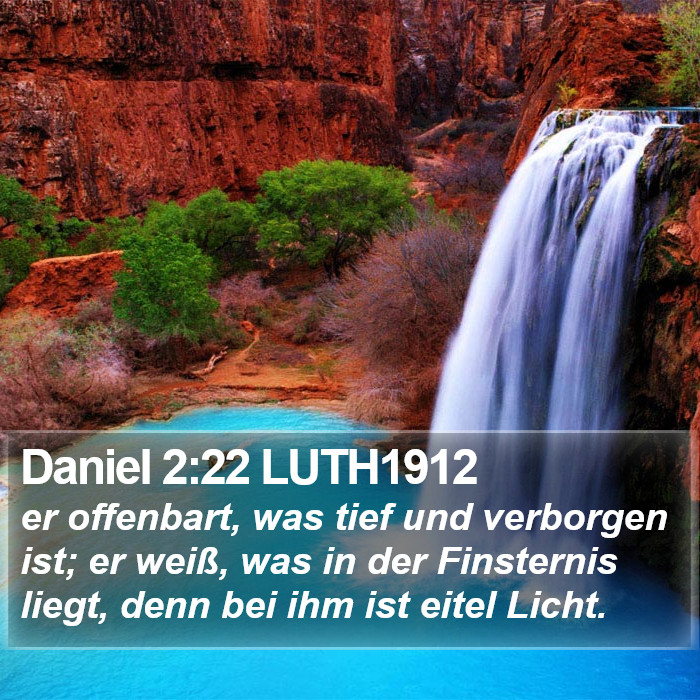 Daniel 2:22 LUTH1912 - er offenbart, was tief und verborgen ist; er