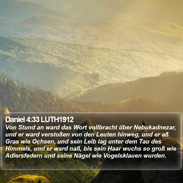 Daniel 4:33 LUTH1912 - Von Stund an ward das Wort vollbracht über
