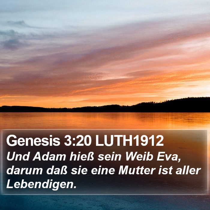 Genesis 3:20 LUTH1912 - Und Adam hieß sein Weib Eva, darum daß sie eine