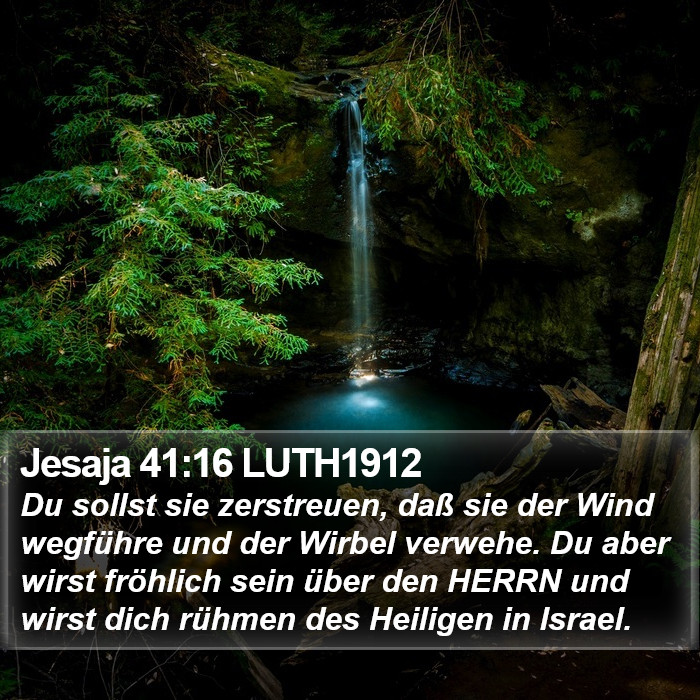 Jesaja 41:16 LUTH1912 - Du sollst sie zerstreuen, daß sie der Wind