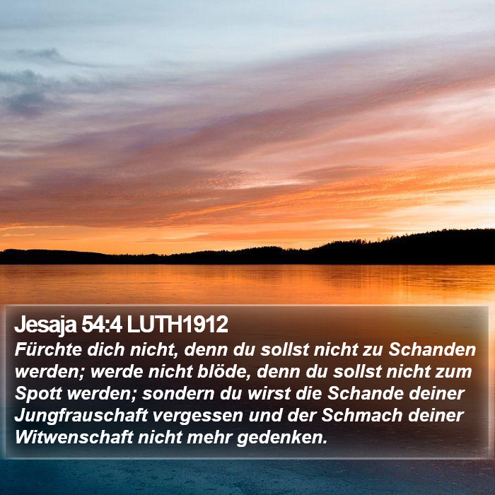 Jesaja 54:4 LUTH1912 - Fürchte dich nicht, denn du sollst nicht zu