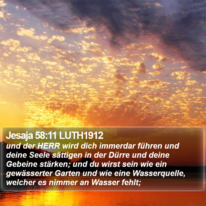 Jesaja 58:11 LUTH1912 - und der HERR wird dich immerdar führen und deine