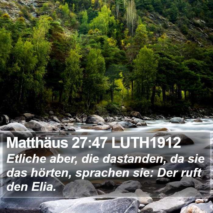 Matthäus 27:47 LUTH1912 - Etliche aber, die dastanden, da sie das hörten,