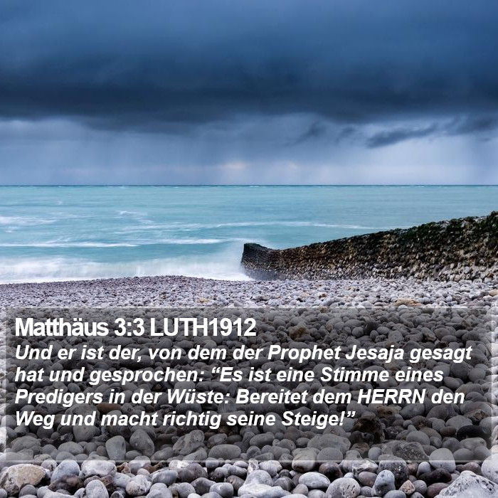 Matthäus 3:3 LUTH1912 - Und er ist der, von dem der Prophet Jesaja gesagt