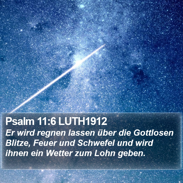 Psalm 11:6 LUTH1912 - Er wird regnen lassen über die Gottlosen Blitze,
