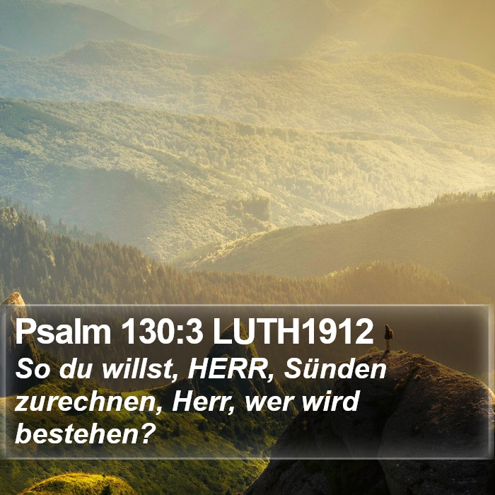 Psalm 130:3 LUTH1912 - So du willst, HERR, Sünden zurechnen, Herr, wer