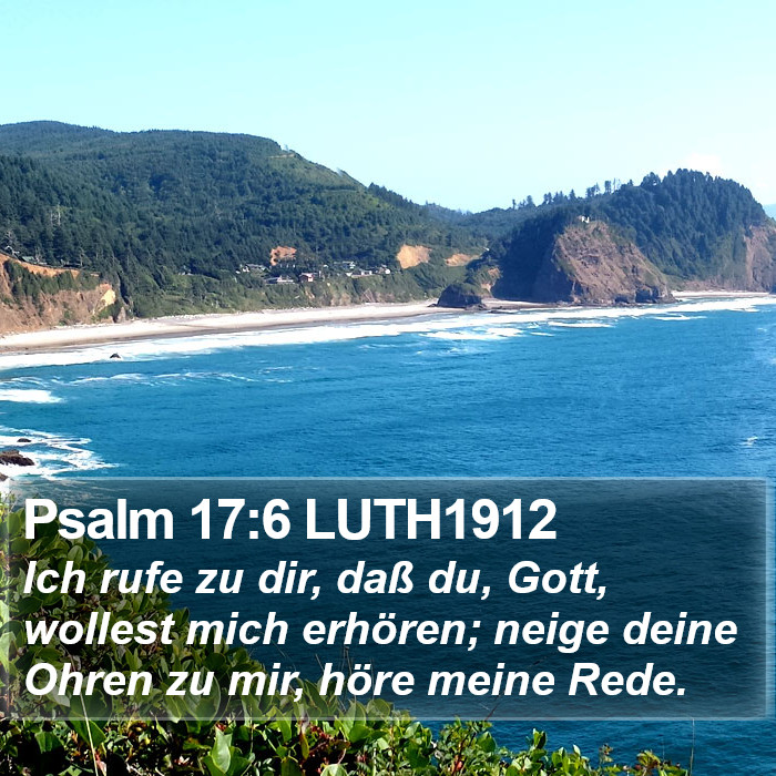 Psalm 17:6 LUTH1912 - Ich rufe zu dir, daß du, Gott, wollest mich