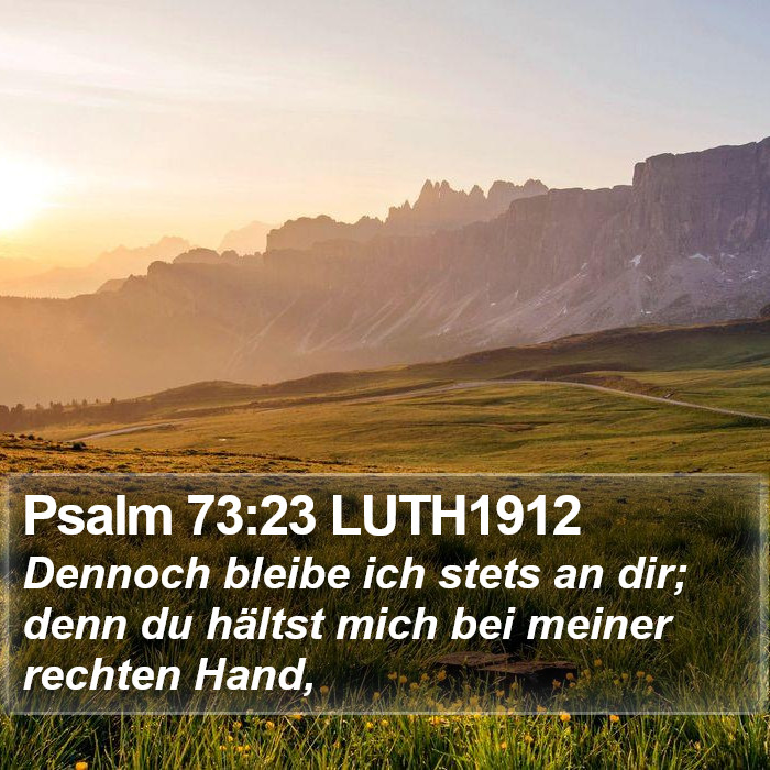 Psalm 73:23 LUTH1912 - Dennoch bleibe ich stets an dir; denn du hältst