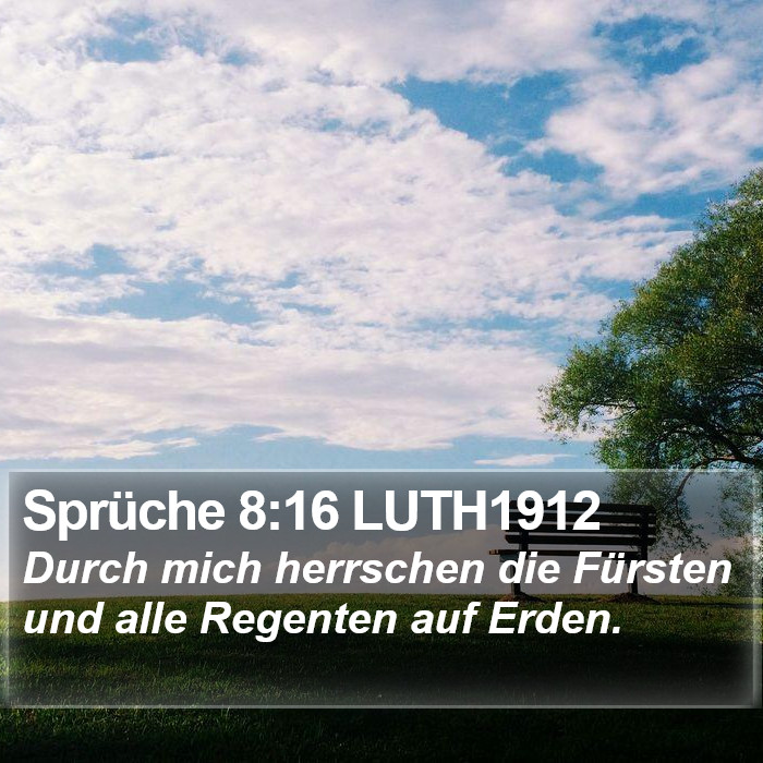 Sprüche 8:16 LUTH1912 - Durch mich herrschen die Fürsten und alle