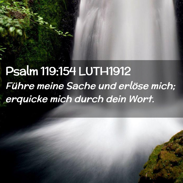 Psalm 119:154 LUTH1912 - Führe meine Sache und erlöse mich; erquicke
