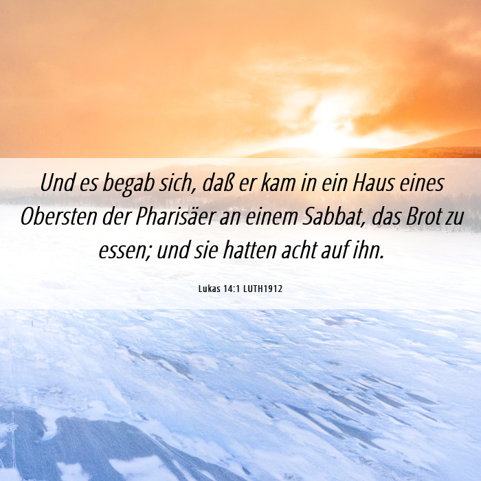 Lukas 14:1 LUTH1912 - Und es begab sich, daß er kam in ein Haus eines